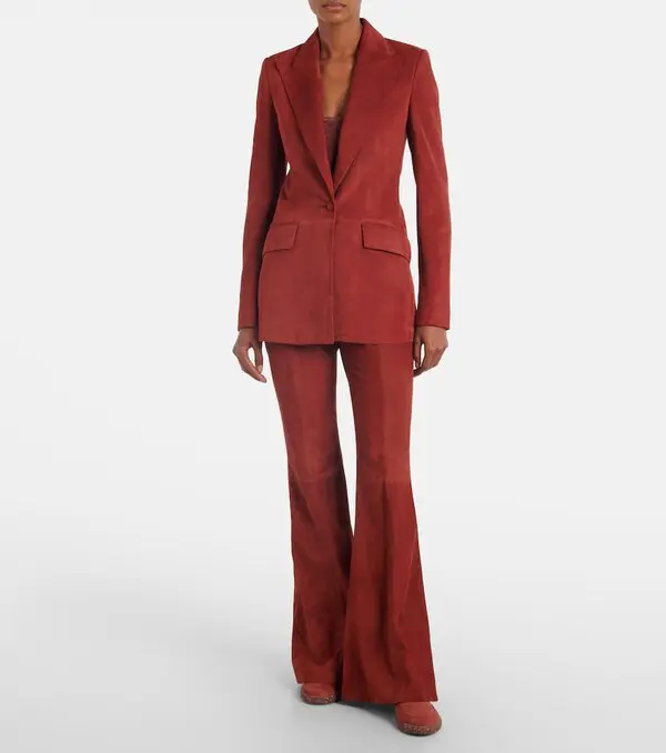 Gabriela Hearst Suede Flared Trousers