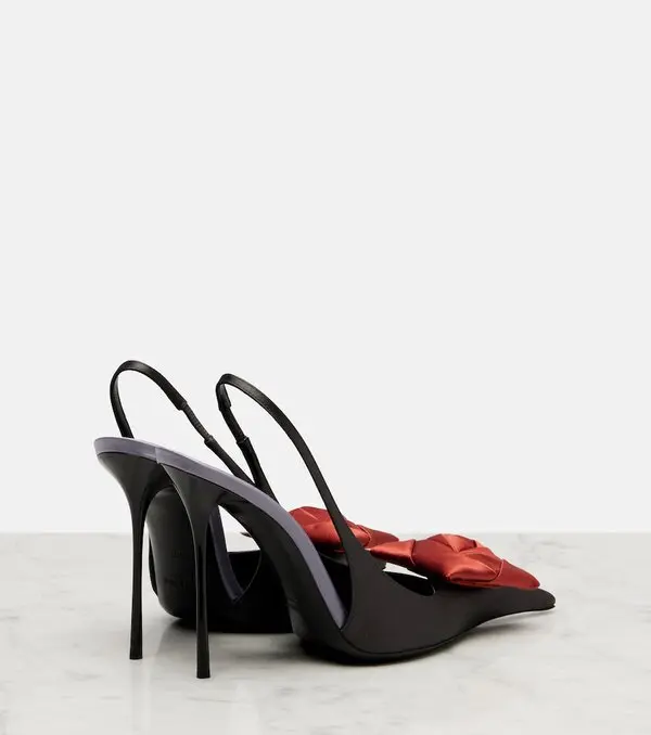 Saint Laurent Amalia 110 Crepe Satin Slingback Pumps
