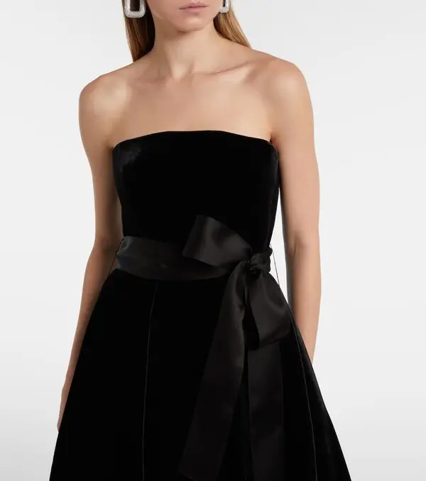 Elie Saab Belted Velvet Gown
