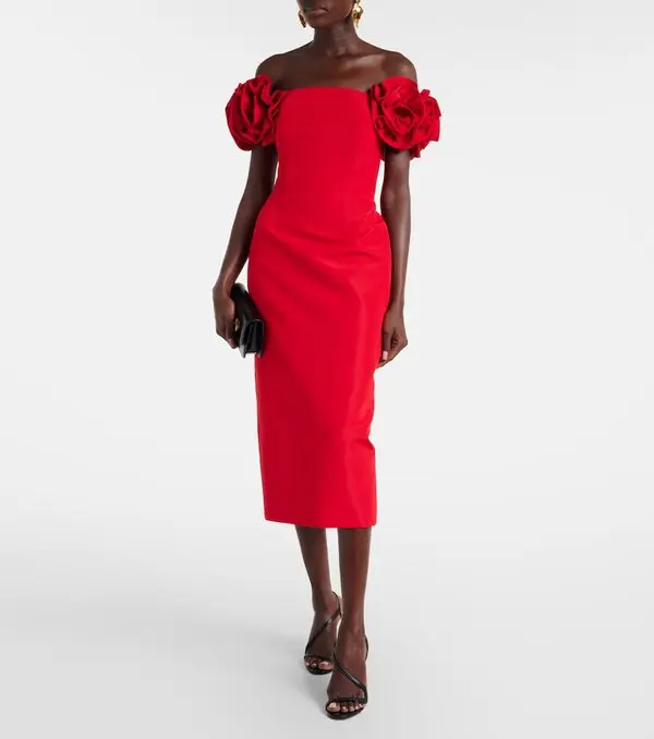 Carolina Herrera Off-shoulder Silk Dress