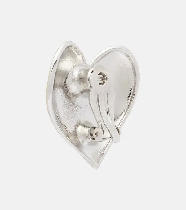 Oscar De La Renta Heart Clip-on Earrings In Brass