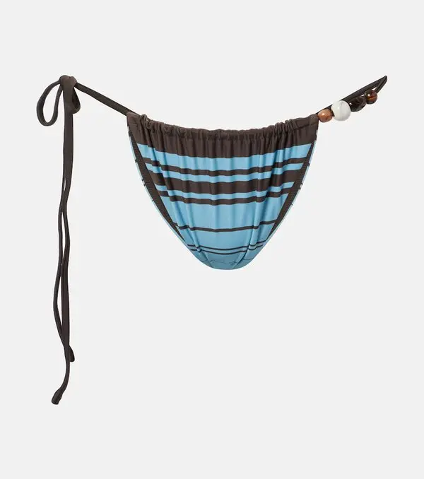 SIR. Rioja Beaded Striped Bikini Bottoms - Blue