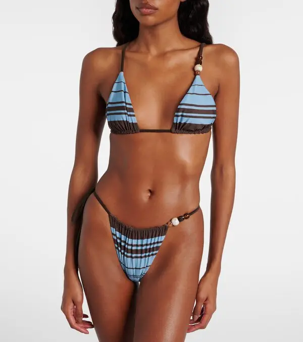 SIR. Rioja Beaded Striped Bikini Bottoms