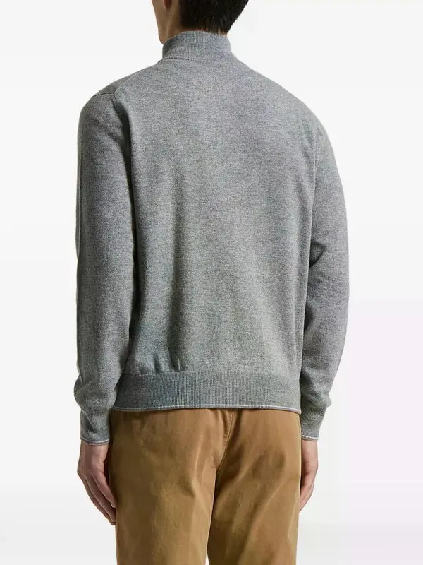 Peserico High Neck Zip-fastening Cardigan - Grey