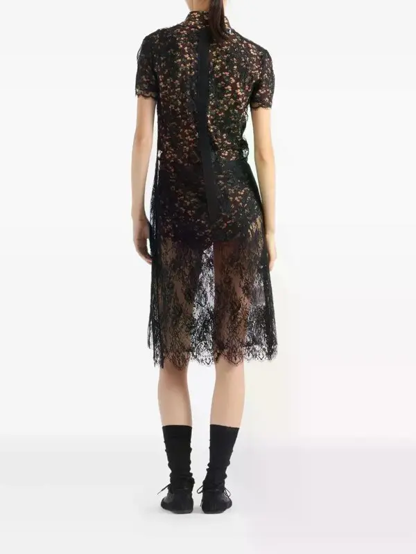 Prada Scalloped Lace Midi Dress