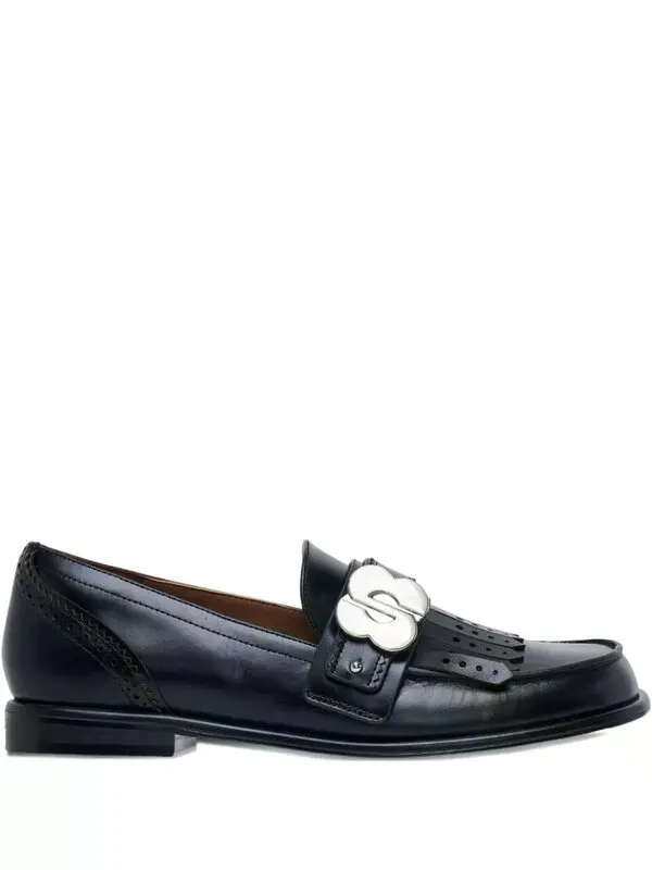 SHUSHU/TONG Square-toe Loafers With Flower Detail