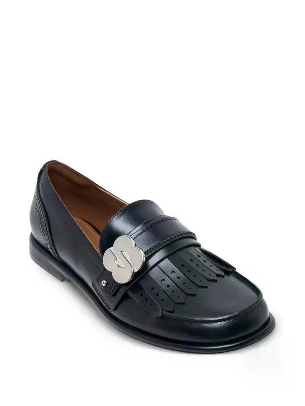 SHUSHU/TONG Square-toe Loafers With Flower Detail
