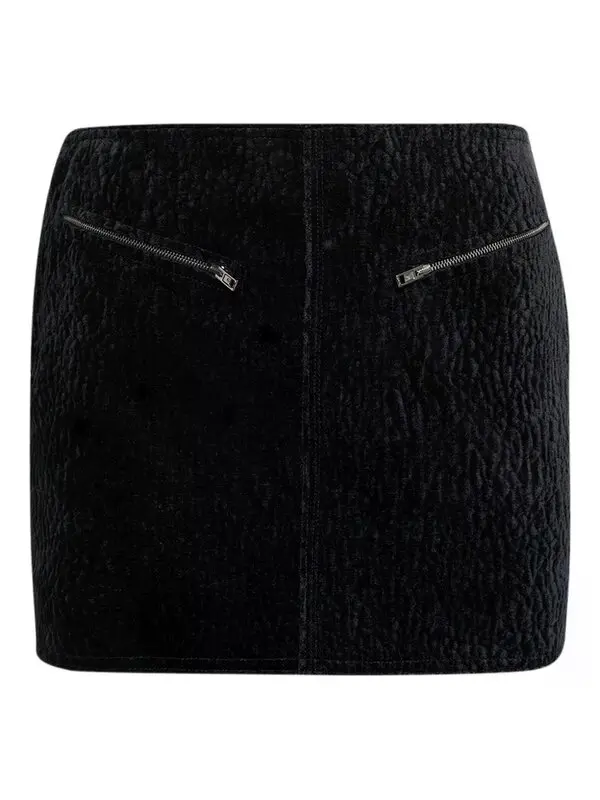 Alexander Wang Zip-pocket Bubble-velvet Mini Skirt