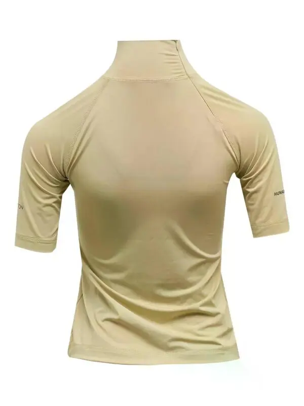 PUSHBUTTON High Neck Short Sleeve Top With Front Pocket