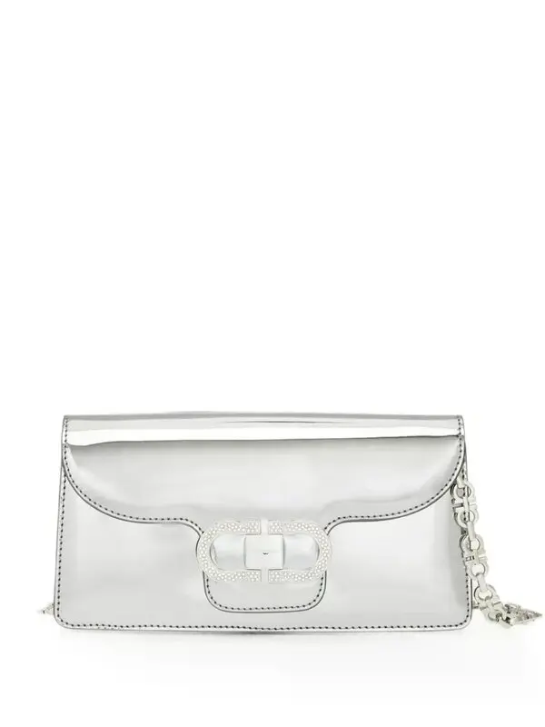 FERRAGAMO Mini Crystal-embellished Gancini Clutch Bag