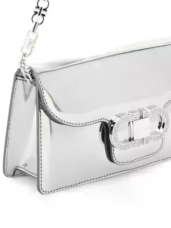 FERRAGAMO Mini Crystal-embellished Gancini Clutch Bag