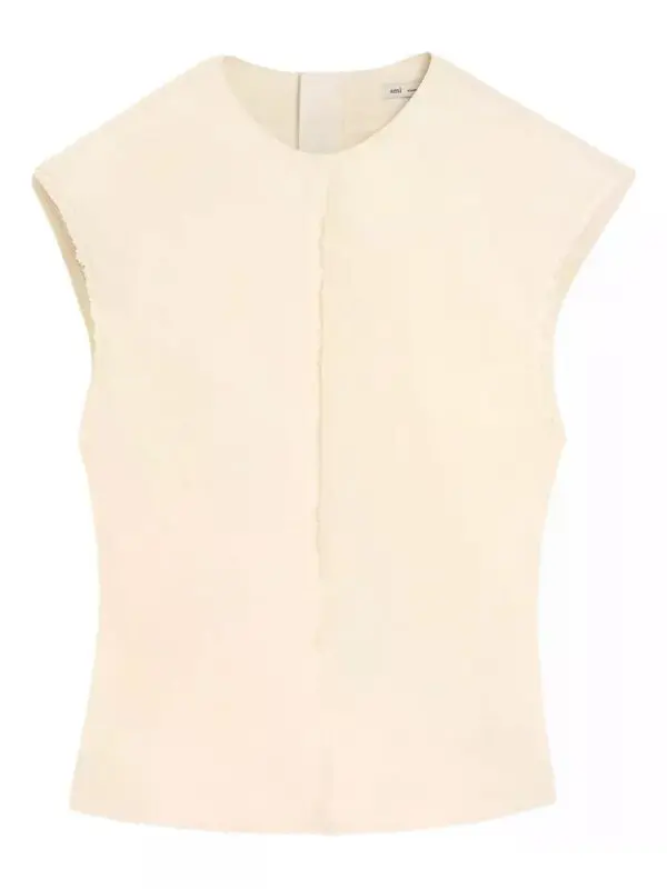 AMI Paris Sleeveless Raw-edge Top