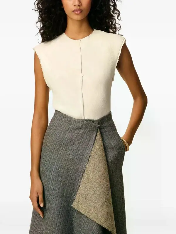 AMI Paris Sleeveless Raw-edge Top
