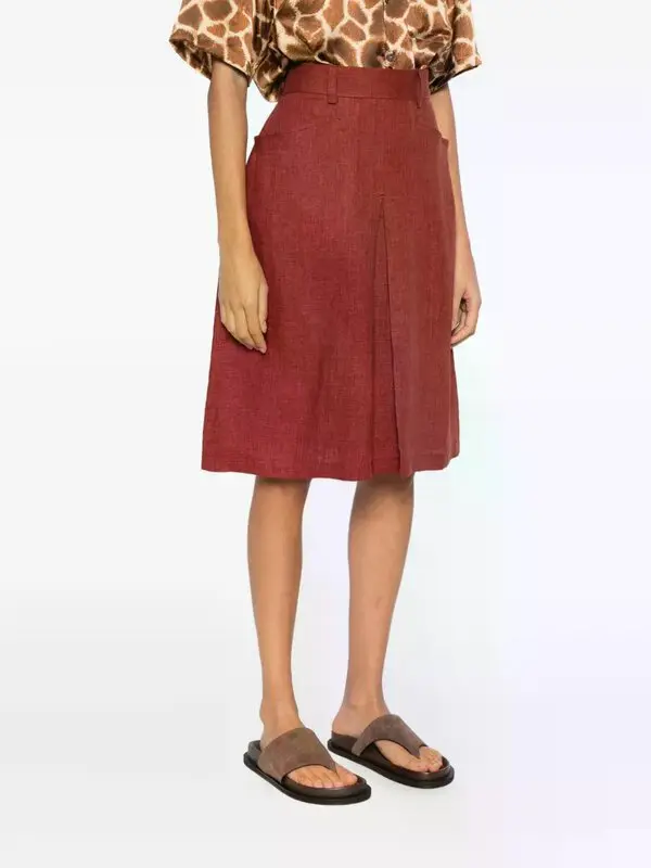 Massimo Alba Regina Pocket Midi Skirt - Red