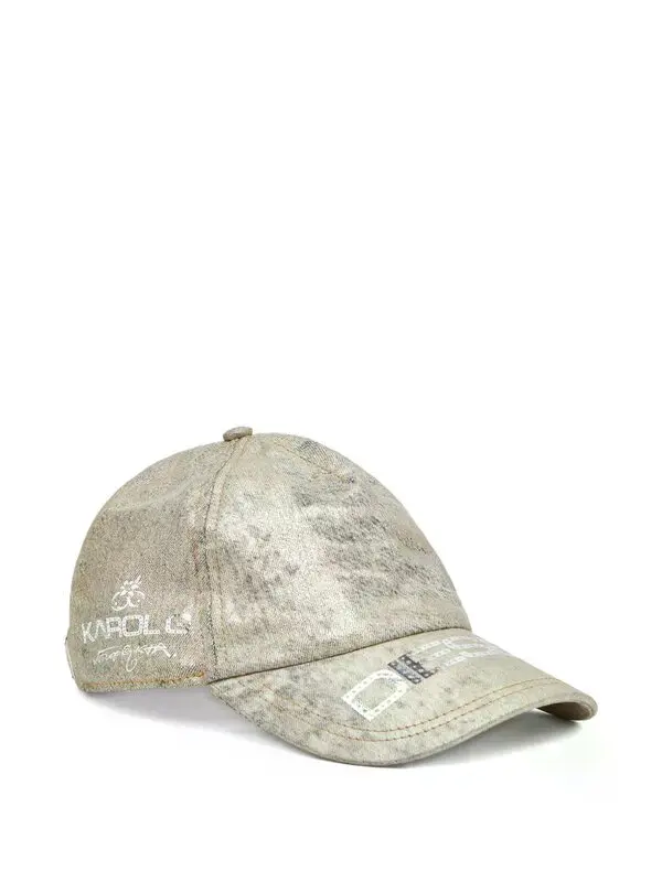 DIESEL® X Karol G Logo-detail Metallic-effect Cap - Silver