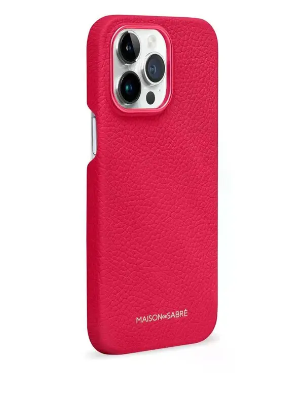MAISON DE SABRE Iphone 15 Pro Max Leather Phone Case - Pink