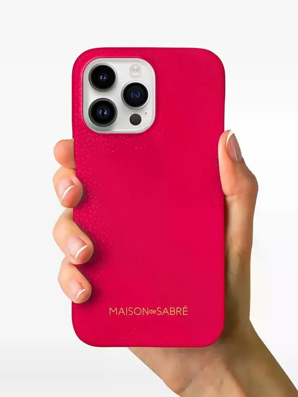 MAISON DE SABRE Iphone 15 Pro Max Leather Phone Case - Pink