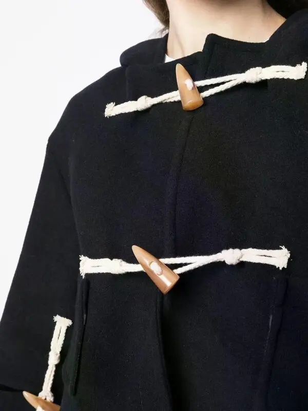 Rokh Hooded Duffle Jacket With Cut-out Detailing
