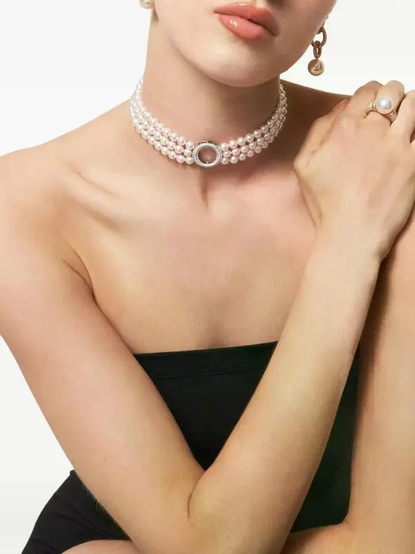 Yoko London 18k White Gold Akoya Pearl And Diamond Necklace - Silver
