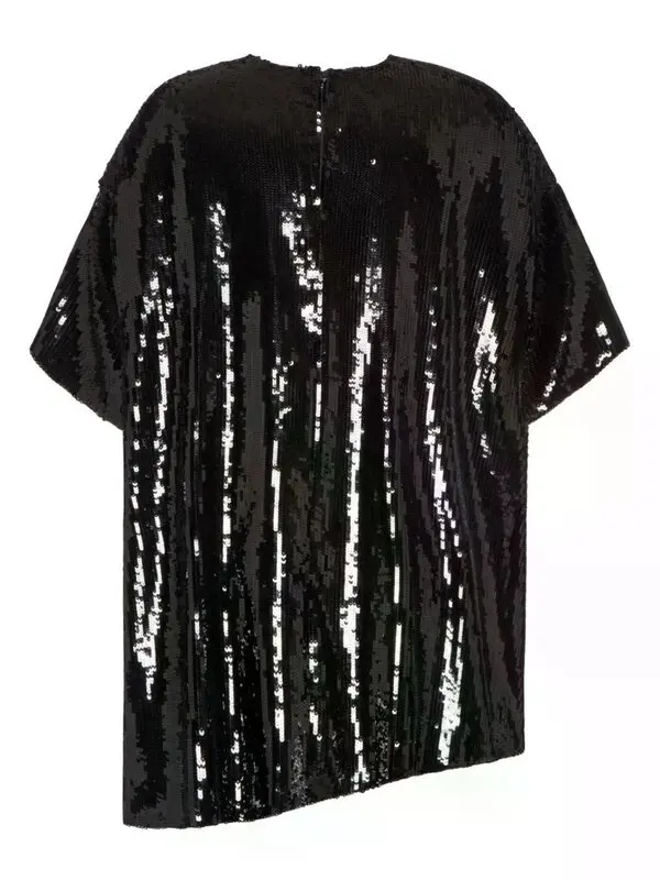 Valentino Garavani Sequin-embellished Organza T-shirt - Black