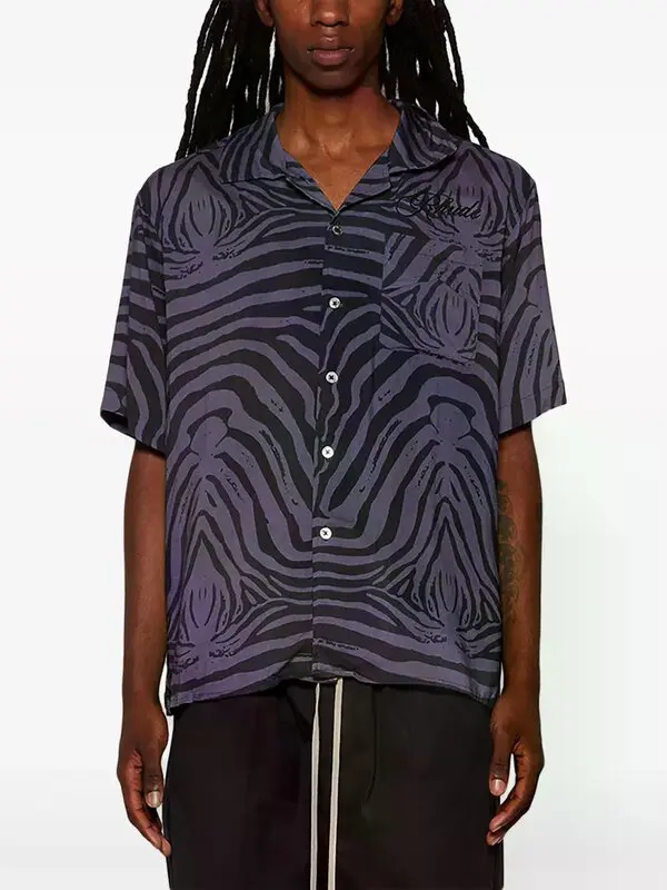Rhude Zebra-print Short-sleeve Shirt