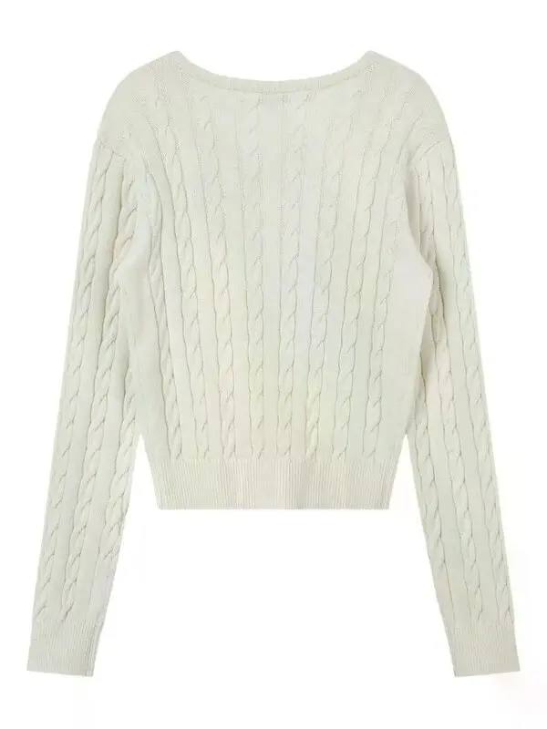 REST&RECREATION V-neck Cable Knit Sweater