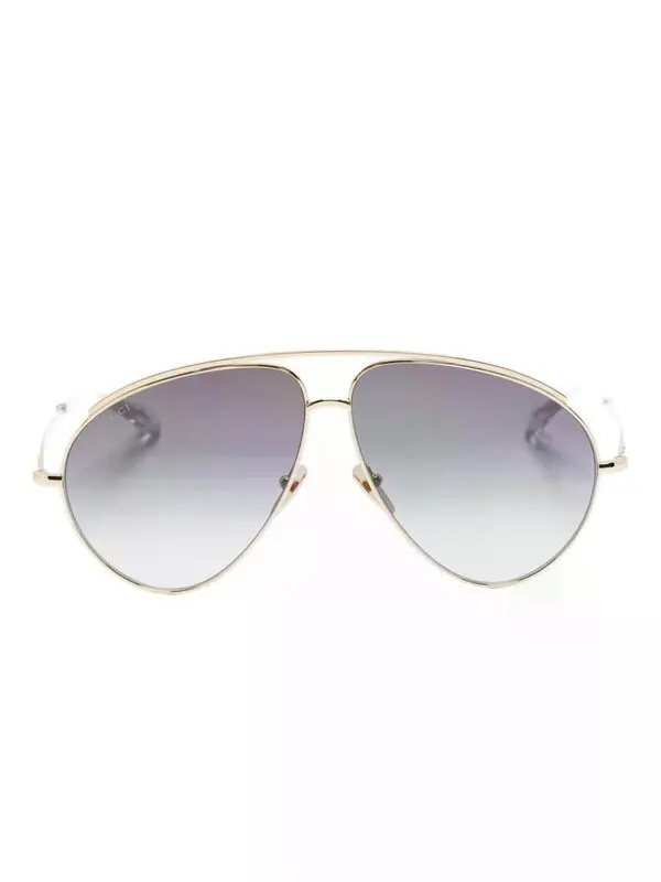 Gucci Tone Pilot Frame Sunglasses - Gold