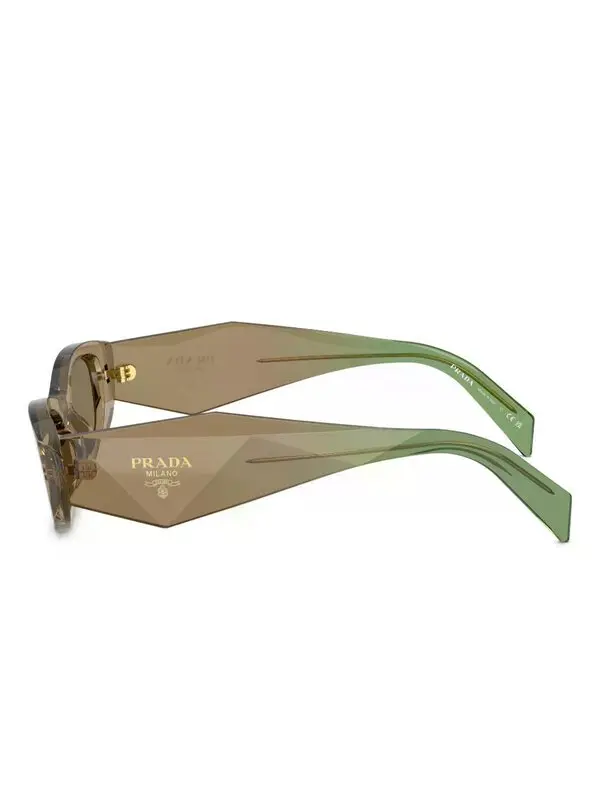 Prada Geometric Frame Sunglasses - Brown