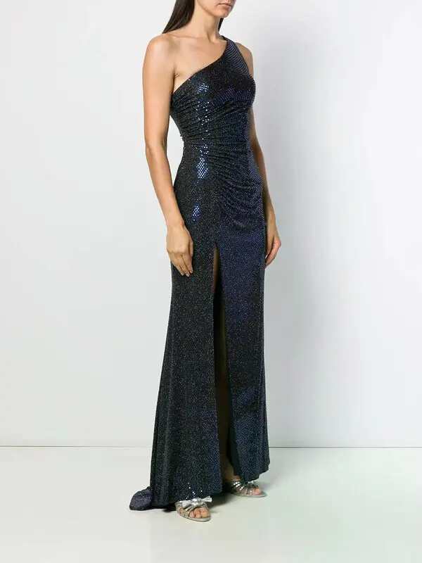 BLANCA VITA One-shoulder Sequin Gown