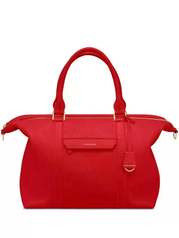 MAISON DE SABRE Large Leather Weekender Bag - Red