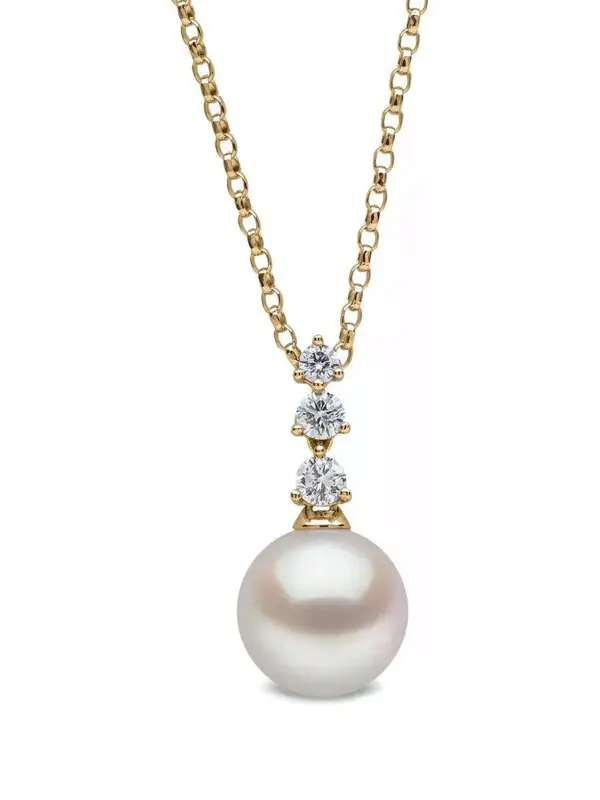 Yoko London 18k Yellow Akoya Pearl And Diamond Pendant Necklace - Gold