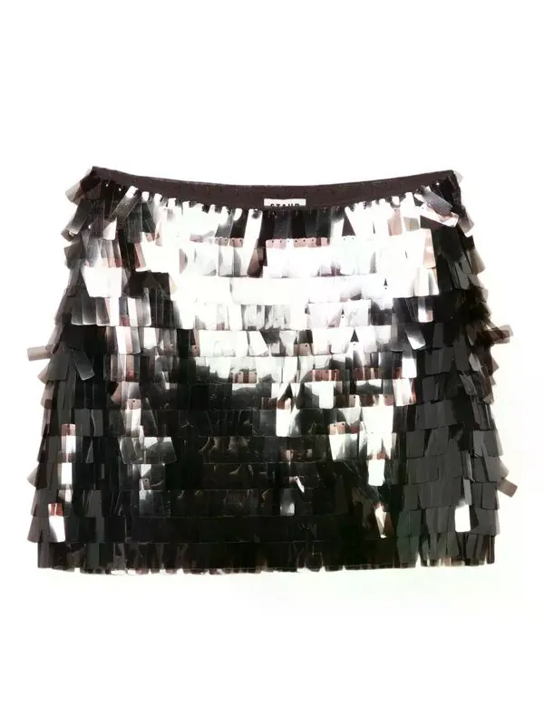 Staud Max Sequin-embellished Mini Skirt - Brown