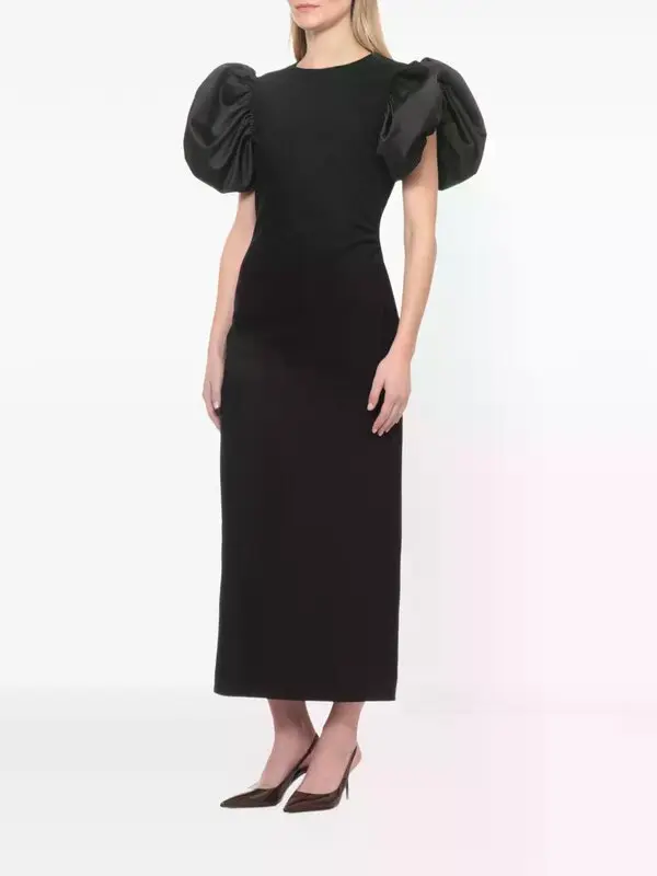 ROTATE BY BIRGER CHRISTENSEN Puff Sleeve Midi Dress - Black