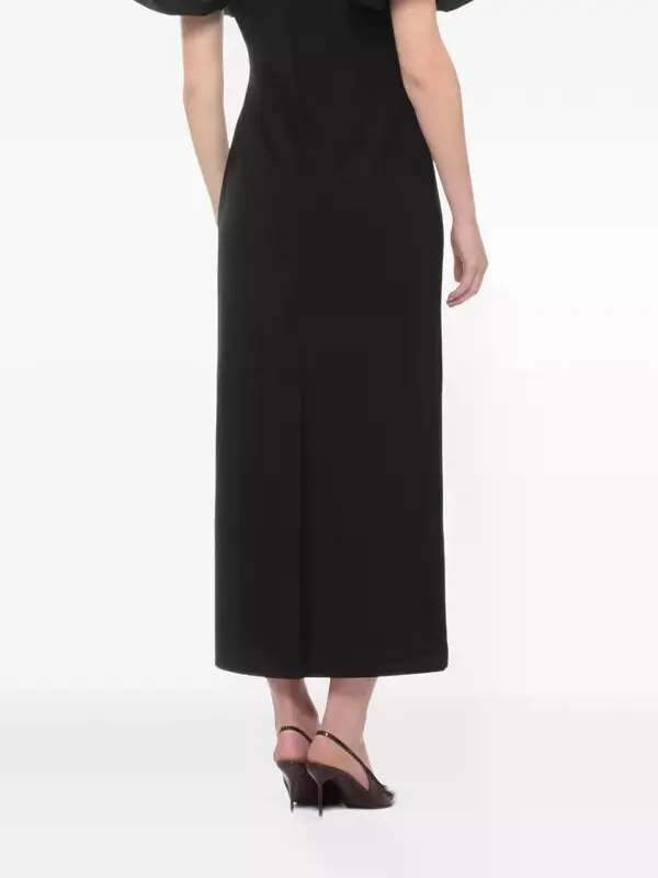 ROTATE BY BIRGER CHRISTENSEN Puff Sleeve Midi Dress - Black
