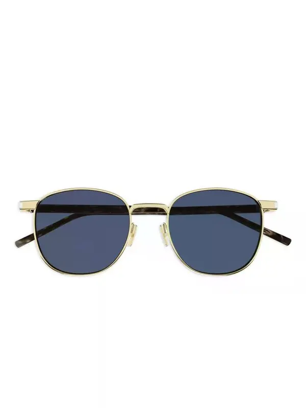 Saint Laurent Gold-tone Round Frame Sunglasses - Black