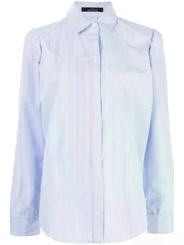 Rokh Pinstripe Print Tailored Long-sleeve Shirt
