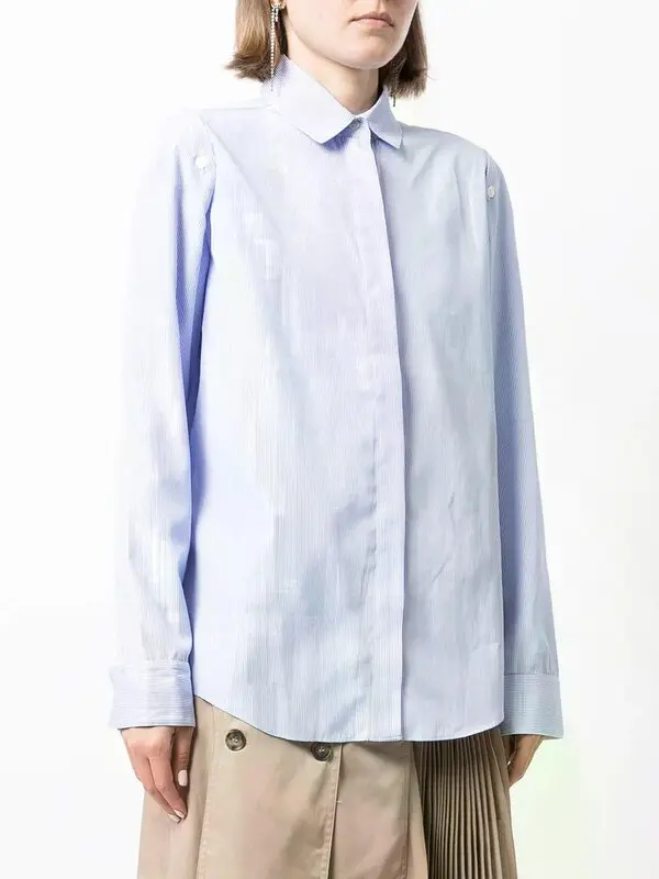 Rokh Pinstripe Print Tailored Long-sleeve Shirt