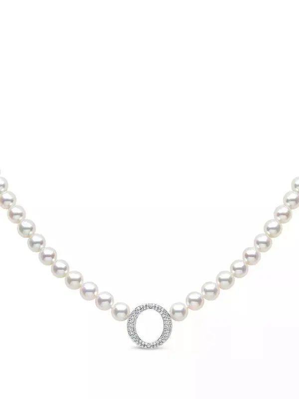 Yoko London 18k White Gold Freshwater Pearl And Diamond Necklace - Silver