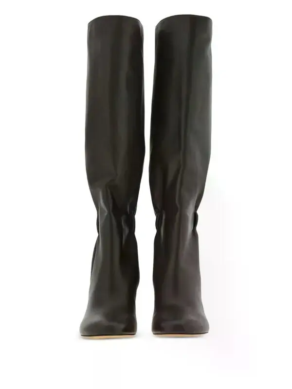FERRAGAMO 70mm Ruched Leather Boots