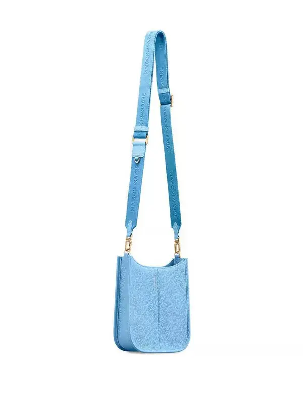 MAISON DE SABRE Mini Leather Saddle Bag With Jacquard Strap - Blue