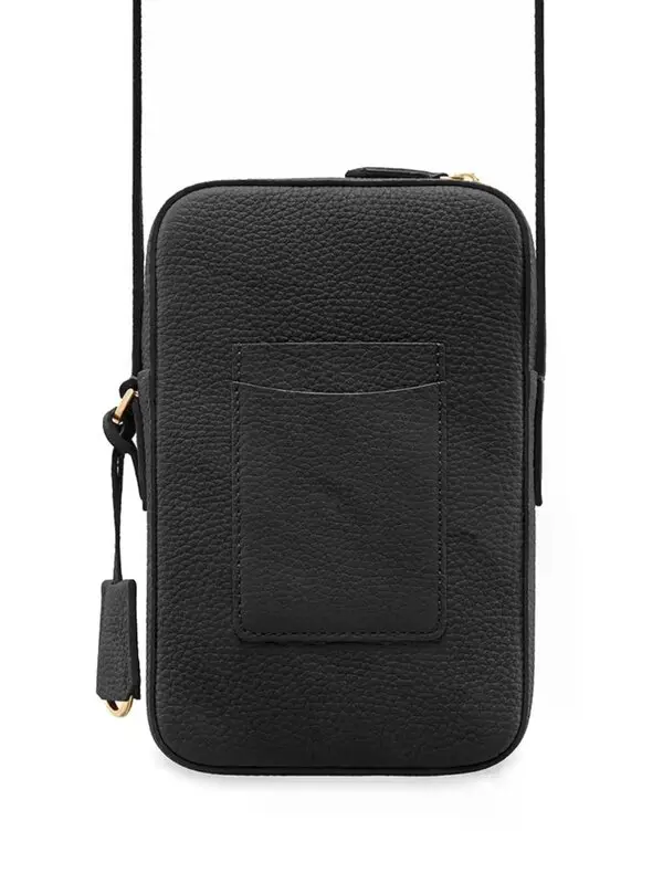 MAISON DE SABRE Leather Zip Phone Pouch - Black