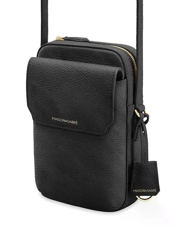 MAISON DE SABRE Leather Zip Phone Pouch - Black