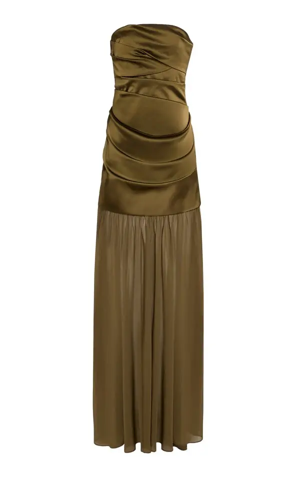 Significant Other Exclusive Tallie Convertible Satin Dress - Green
