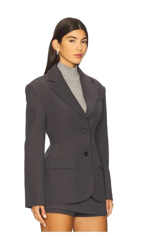 Line & Dot Ida Hourglass Blazer - Charcoal