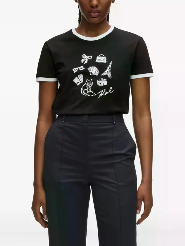 Karl Lagerfeld Organic Cotton Graphic Print T-shirt