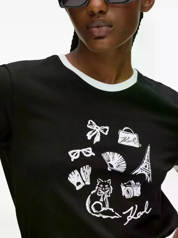 Karl Lagerfeld Organic Cotton Graphic Print T-shirt