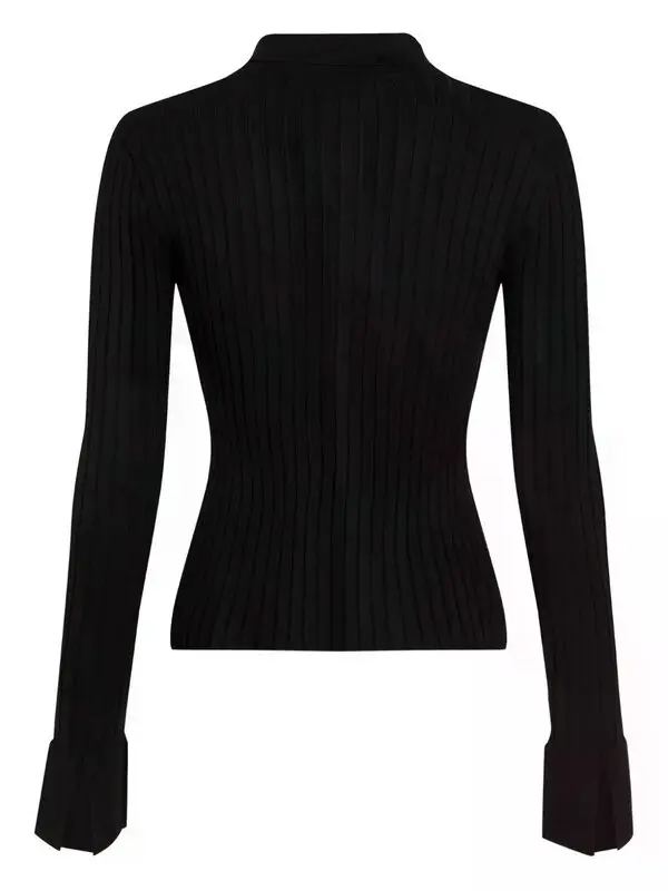 Karl Lagerfeld Ribbed Knitted Polo Shirt - Black