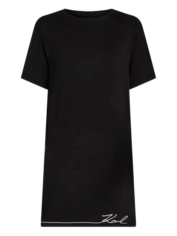 Karl Lagerfeld Signature Logo Nightdress - Black
