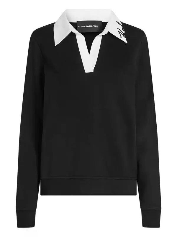 Karl Lagerfeld Logo-embroidered V-neck Sweater