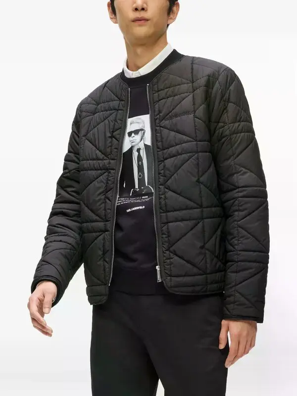 Karl Lagerfeld Quilted Zip Jacket - Black